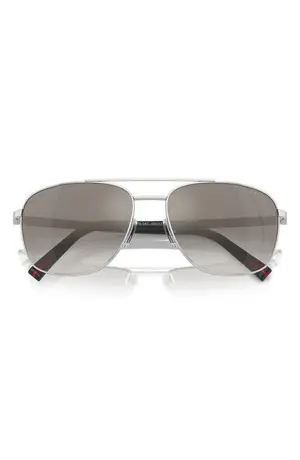Prada 60mm Gradient Oval Sunglasses - Silver