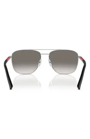 Prada 60mm Gradient Oval Sunglasses - Silver