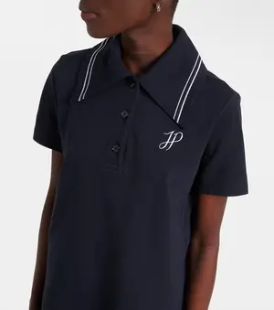 PATOU Logo Piqué Polo Shirt Dress - Blue