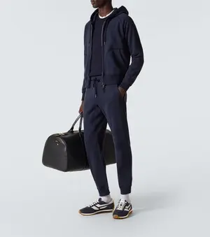 TOM FORD Mick Suede-trimmed Sneakers - Blue