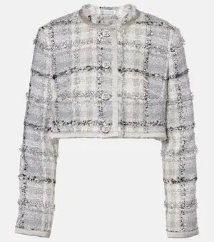 DOLCE & GABBANA Dolce&Gabbana Checked Cropped Lamé Tweed Jacket
