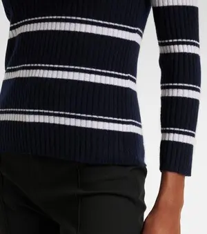 Vince Striped Cashmere And Silk Polo Sweater - Multicoloured