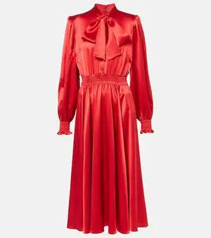 Red Silk Midi Dresses