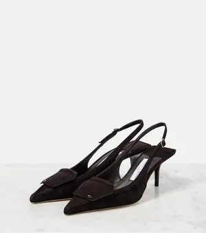 JIMMY CHOO Frances 60 Suede Slingback Pumps