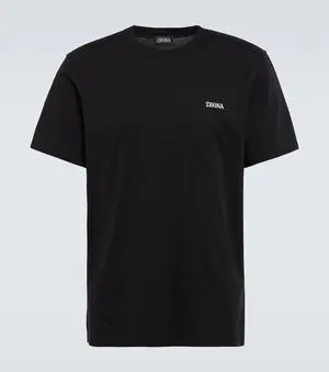 Zegna Logo Cotton T-shirt - Black
