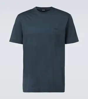 Zegna Logo Cotton T-shirt - Blue