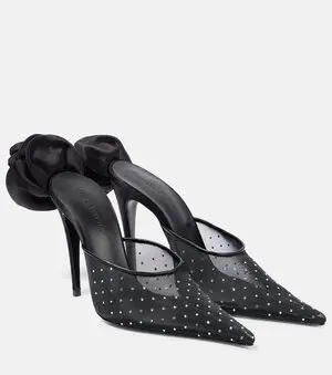 Magda Butrym Crystal-embellished Mesh Pumps - Black