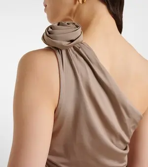 Magda Butrym Floral-appliqué One-shoulder Top - Beige