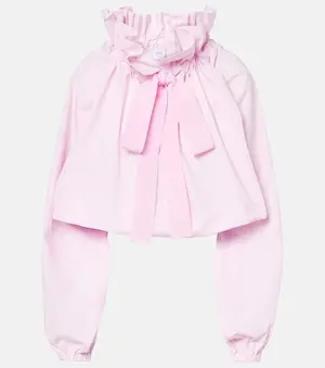 PATOU Iconic Bow-detail Ruffled Blouse - Pink