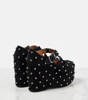Alaïa Crisscrossed Studded Ballet Flats