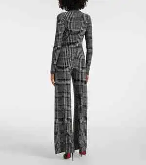 Norma Kamali Turtleneck Plaid Jumpsuit