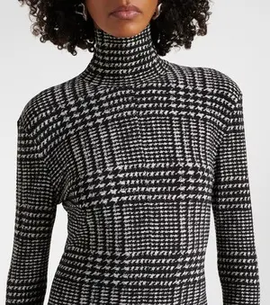 Norma Kamali Turtleneck Plaid Jumpsuit