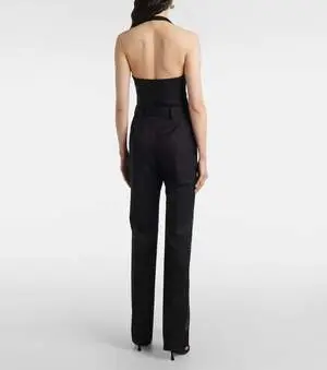 Nina Ricci Lace-trimmed Wool Pants