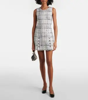 Dolce & Gabbana Checked Lamé Tweed Minidress