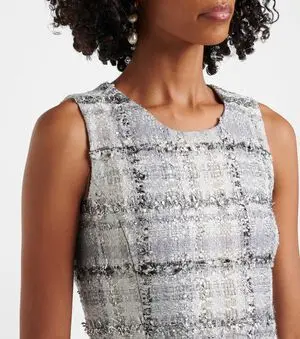 Dolce & Gabbana Checked Lamé Tweed Minidress