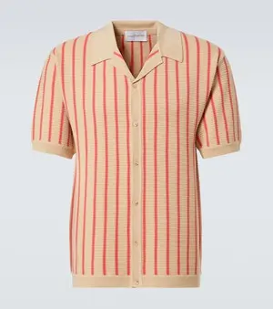 King & Tuckfield Striped Knitted Wool Bowling Shirt