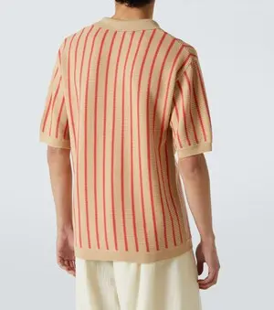 King & Tuckfield Striped Knitted Wool Bowling Shirt