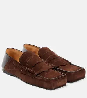 Jacquemus Carré Leather Penny Loafers - Brown