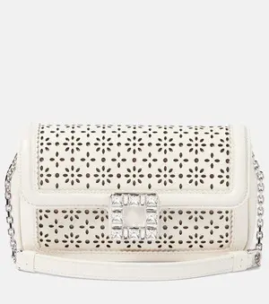 ROGER VIVIER Viv' Jeu De Fille Embellished Shoulder Bag - White