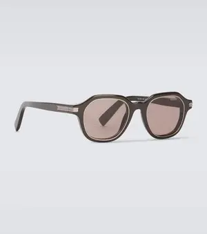 Zegna Round Frame Sunglasses - Brown