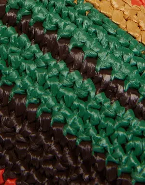 La DoubleJ Crochet Raffia Ballerina Flats