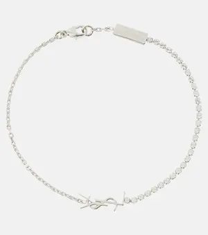Saint Laurent Opyum Crystal-embellished Bracelet - Silver