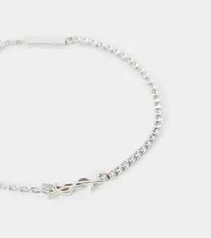Saint Laurent Opyum Crystal-embellished Bracelet - Silver