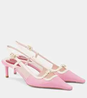 ROGER VIVIER Viv' Canard Leather Slingback Pumps - Pink