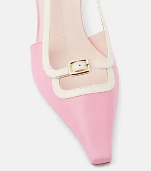 ROGER VIVIER Viv' Canard Leather Slingback Pumps - Pink