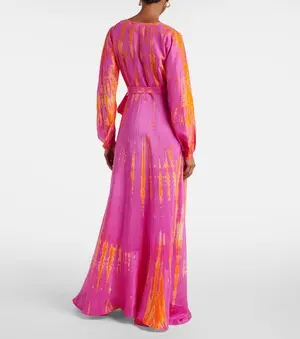 Anna Kosturova Silk Maxi Dress - Pink
