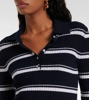Vince Striped Cashmere And Silk Polo Sweater - Multicoloured