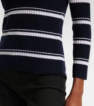 Vince Striped Cashmere And Silk Polo Sweater - Multicoloured