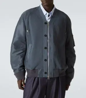 Sacai Paneled Knit & Twill Blouson