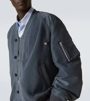 Sacai Paneled Knit & Twill Blouson