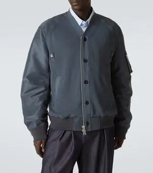 Sacai Paneled Knit & Twill Blouson