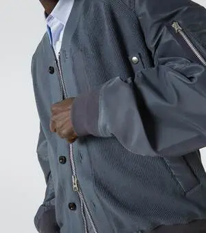 Sacai Paneled Knit & Twill Blouson