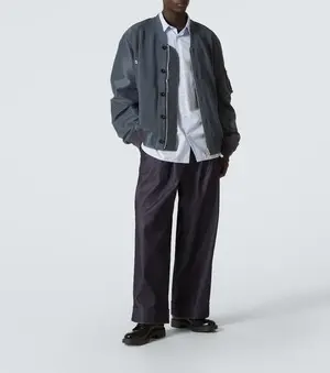 Sacai Paneled Knit & Twill Blouson