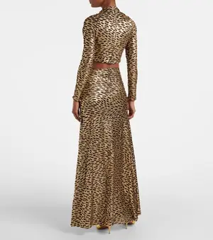 Rabanne Tiger Gathered Lame Maxi Skirt