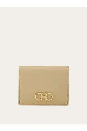 FERRAGAMO Gancini Compact Wallet - Gold