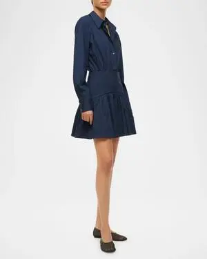 Staud STAUD Rocco Mini Shirtdress Navy