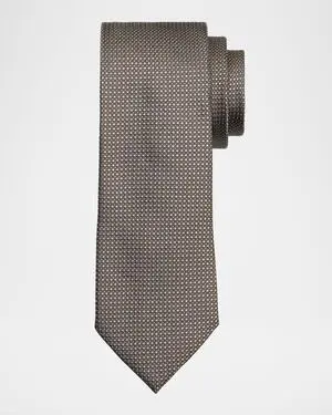 Zegna ZEGNA Micro-Neat Silk Tie Md Bge Micro-fanc