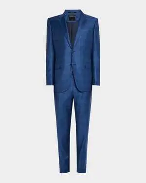 Zegna Trofeo Check Suit - Md Blu Ck