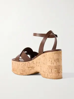 GIANVITO ROSSI 105 Leather Platform Sandals