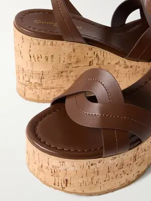GIANVITO ROSSI 105 Leather Platform Sandals