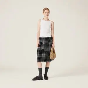 Miu Miu Ribbed Knit Wool Tank Top