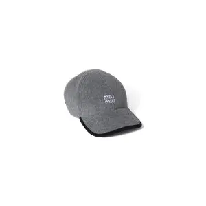 Miu Miu Fleece Baseball Cap - Grey