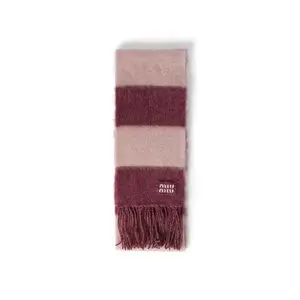 Miu Miu Wool Scarf With Fringes - Amaranth/peach