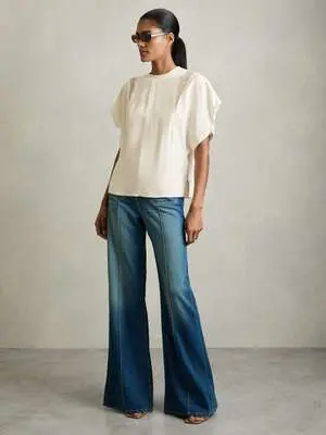 REISS Harlowe Lace-insert T-shirt