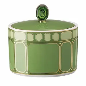 ROSENTHAL Swarovski Signum Sugar Bowl 7 Oz. Fern - Green