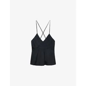 Zadig&Voltaire V-neck Pleated Woven Top - Black